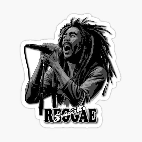 "Vector`s drawing of the king of reggae music." Sticker for Sale by ...