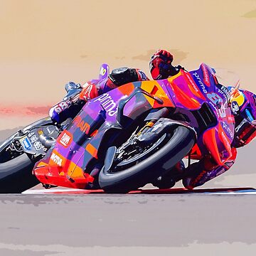 "Jorge Martin going flat through a corner on his 2024 MotoGP motorcycle ...