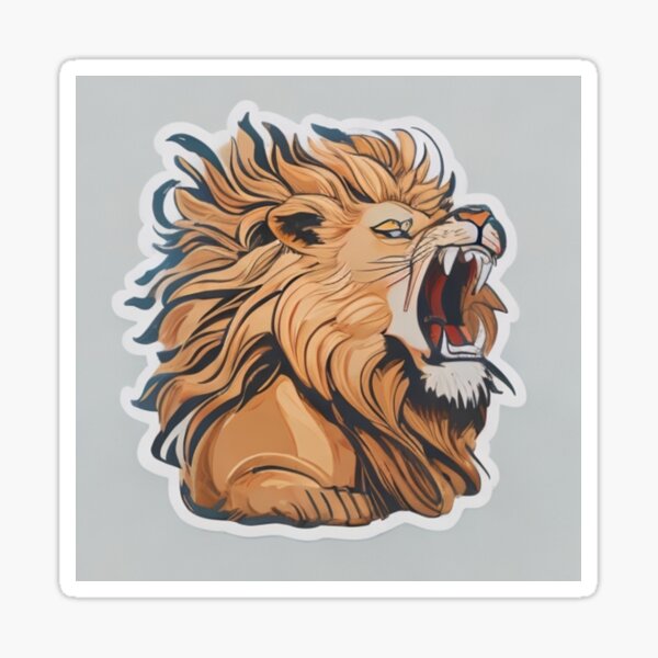 "A majestic roaring lion" Sticker for Sale by GOTJIm | Redbubble