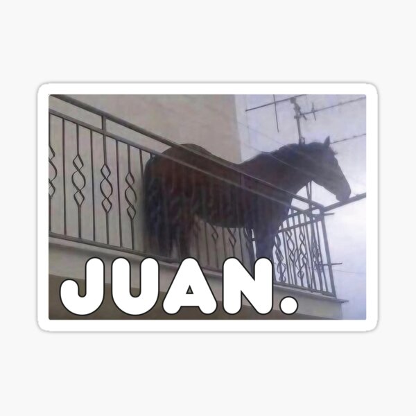 "Juan Meme Horse On Balcony, Horse Meme" Sticker for Sale by ...