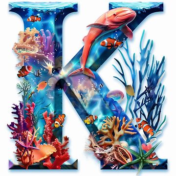 "Underwater Letter K" Sticker for Sale by BNikiDesigns | Redbubble