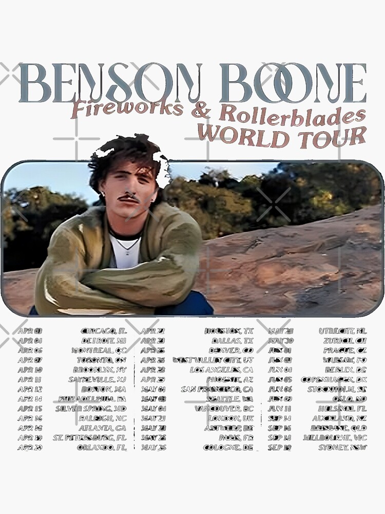 "Benson Boone a Benson Boone a Benson Boone" Sticker for Sale by ...