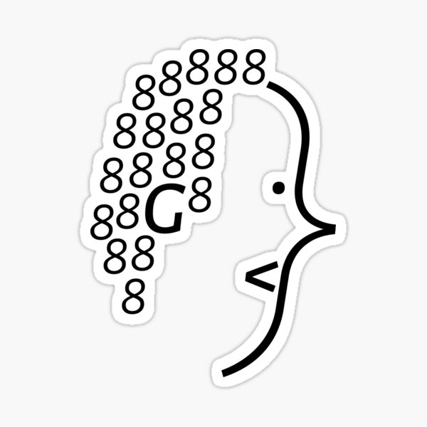 "Head Illustration by Typography" Sticker by peter2art | Redbubble