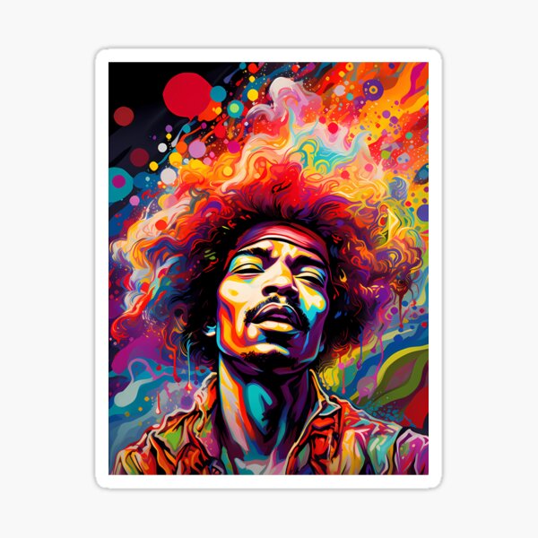 "Jimmy Hendrix" Sticker for Sale by masharamel | Redbubble