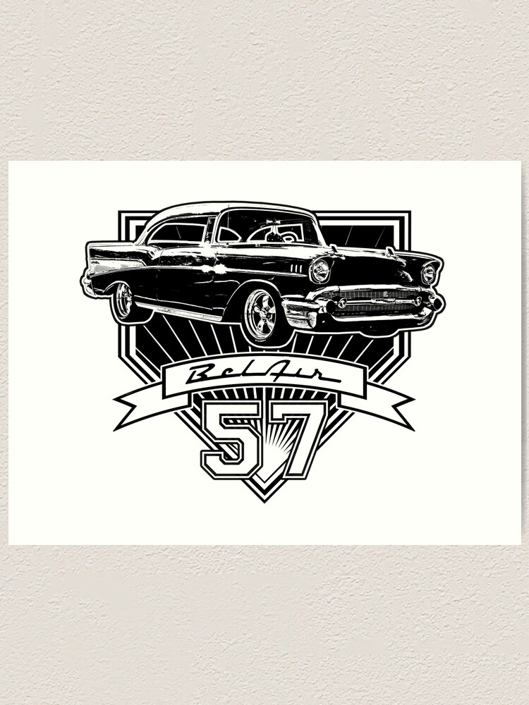 "57 Chevy Belair" Art Print for Sale by CoolCarVideos | Redbubble