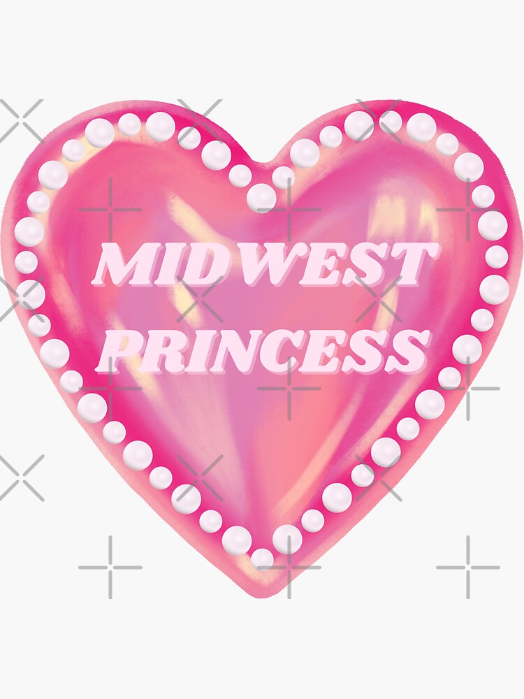 "Midwest Princess Pink Heart with Pearls" Sticker for Sale by ...