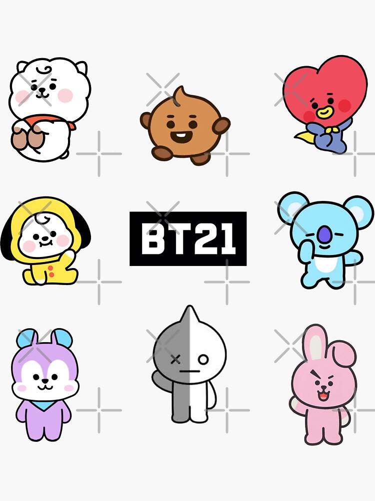 "Cute Kawaii Cartoon Character Collecton Pattern Style" Sticker for ...