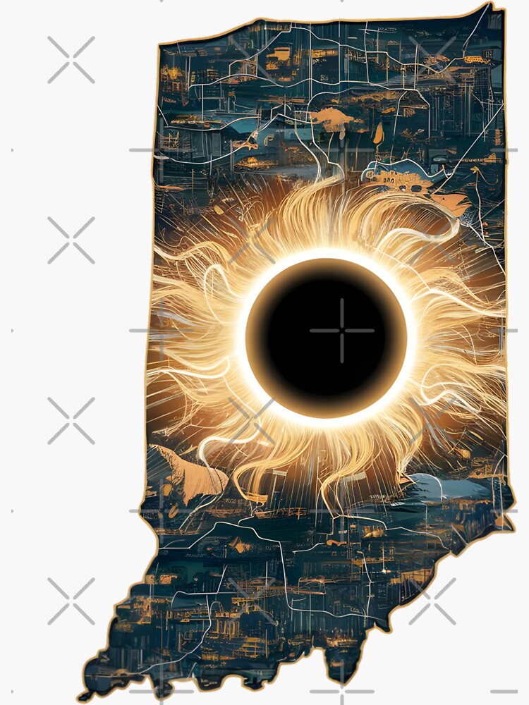 "Total Solar Eclipse Indiana 2024" Sticker for Sale by Micjr | Redbubble