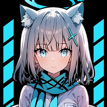 "Blue Archive Shirt Shiroko Stickers Sunaookami Shiroko T-shirt Blue ...