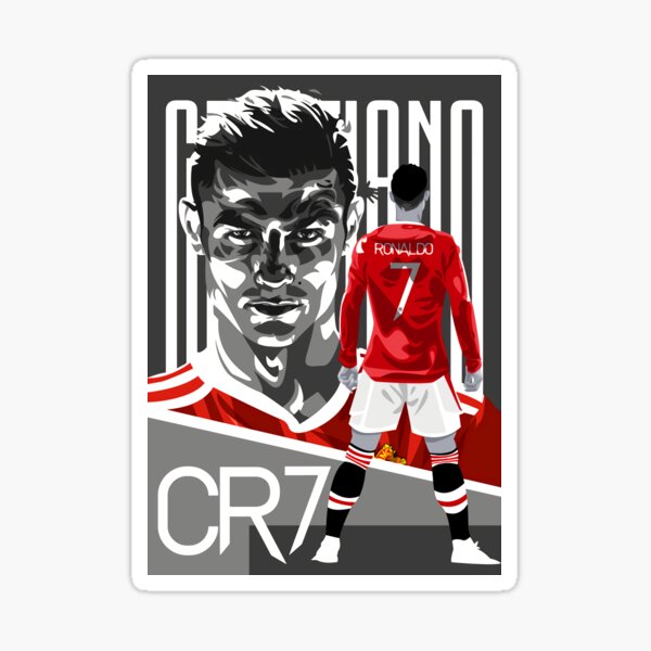 "Cristiano Ronaldo In Red" Sticker for Sale by WilliamBurz | Redbubble