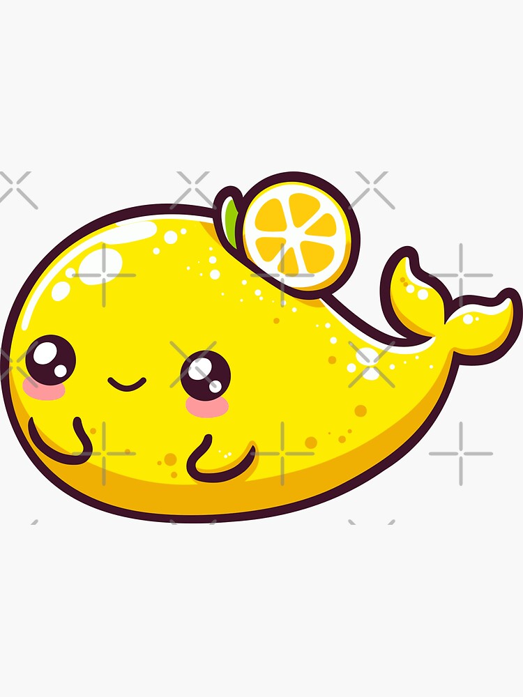 "Lemon Whale" Sticker for Sale by Delidream | Redbubble