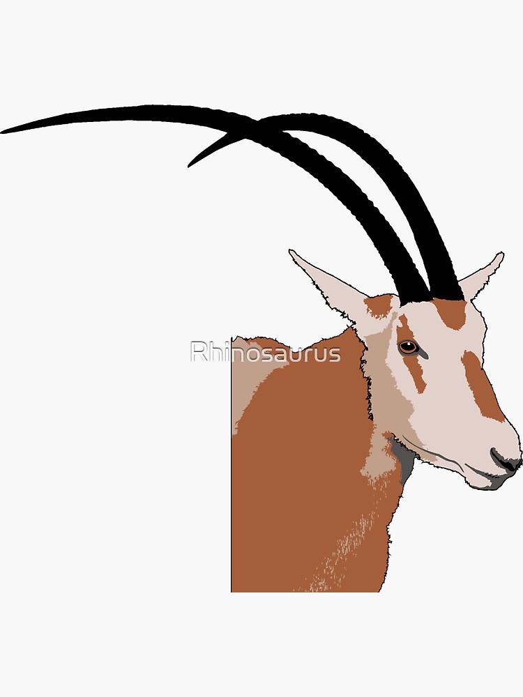"Scimitar-horned oryx" Sticker for Sale by Rhinosaurus | Redbubble