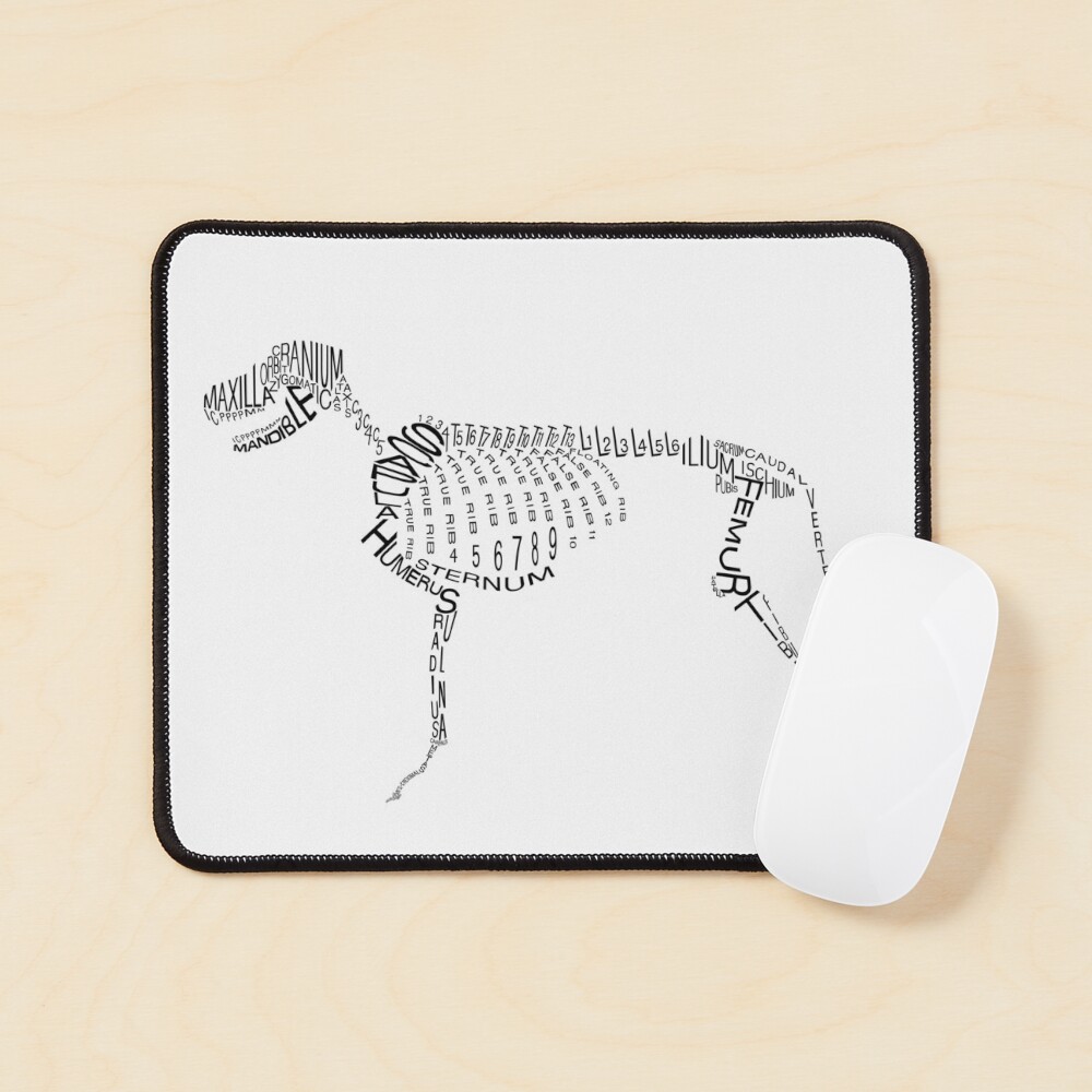 "Typographic Dog Skeleton" Sticker for Sale by howlinglights | Redbubble