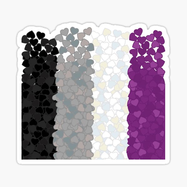 "Ace Pride Flag- Falling Hearts" Sticker by dysperdis | Redbubble