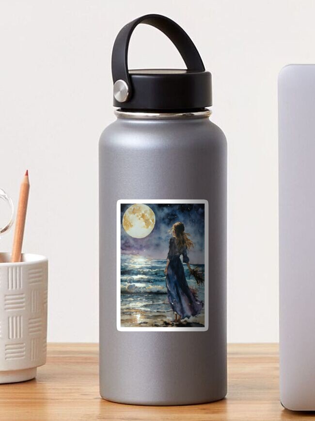 "Drawn to the Moon" Sticker for Sale by Lyra-Witch | Redbubble