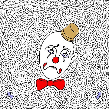 "Sad Clown Maze" Poster for Sale by KrazyMazes | Redbubble