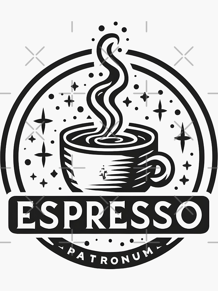 "Espresso Patronum - Logo - Funny Fantasy" Sticker for Sale by flevin | Redbubble