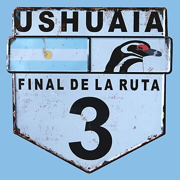 "Ruta 3 Ushuaia Patagonia road sign" Sticker for Sale by stevepaint ...