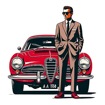 "La Dolce Vita Alfa Romeo" Sticker for Sale by Lane L. Mälkin Design | Redbubble