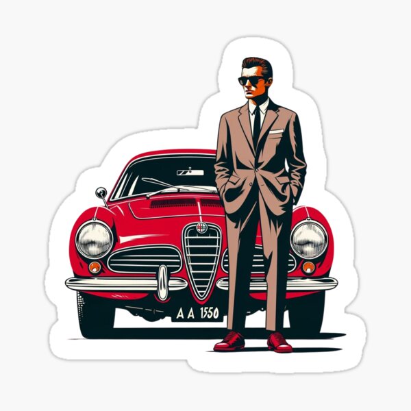 "La Dolce Vita Alfa Romeo" Sticker for Sale by Lane L. Mälkin Design ...
