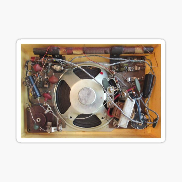 "Vintage Radio Works" Sticker for Sale by collageDP | Redbubble