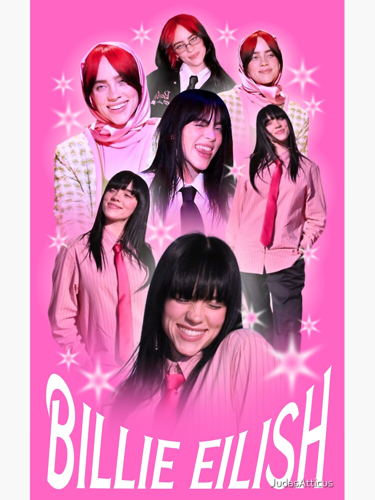 "Billie Eilish PINK" Sticker for Sale by JudasAtticus | Redbubble