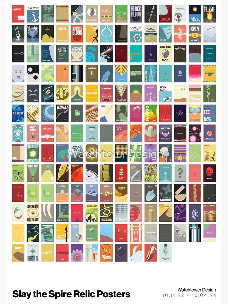 "Slay the Spire Relic Poster - All 179 relics" Poster for Sale by ...