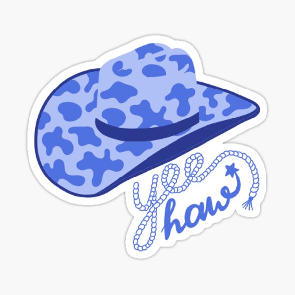"Blue Yee Haw Cowboy Hat Sticker " Sticker for Sale by avafrances ...