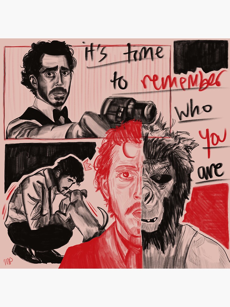 "Monkey Man Dev Patel" Sticker for Sale by sketchymaze | Redbubble