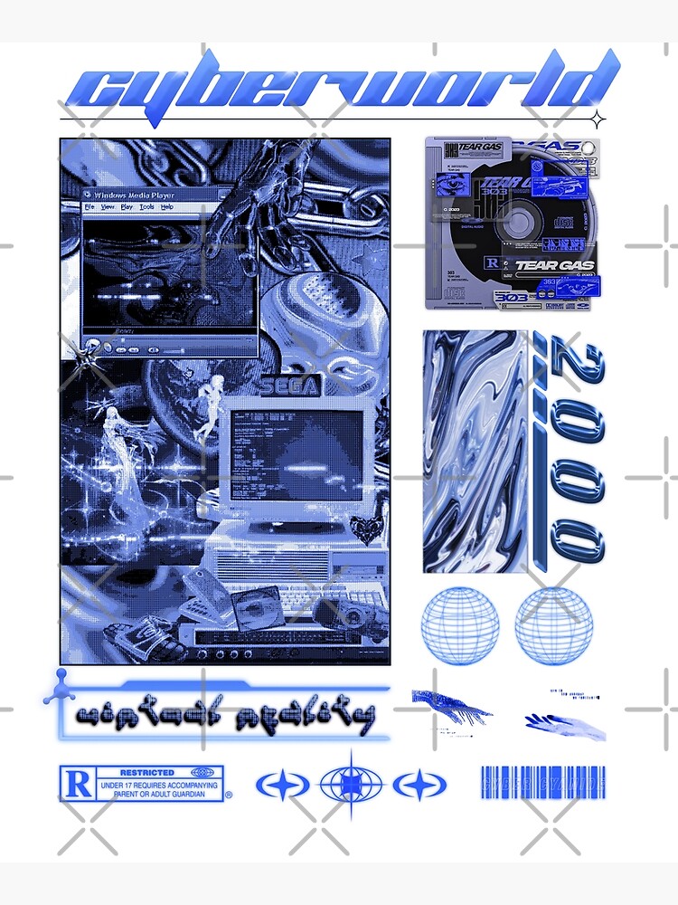 "Cybercore World Y2K Design" Poster for Sale by Cyber-Cyanide | Redbubble