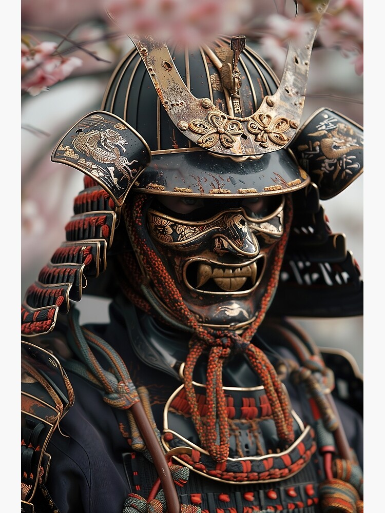 "Eyes of the Samurai: Detailed Close-up of Traditional Armor" Poster ...
