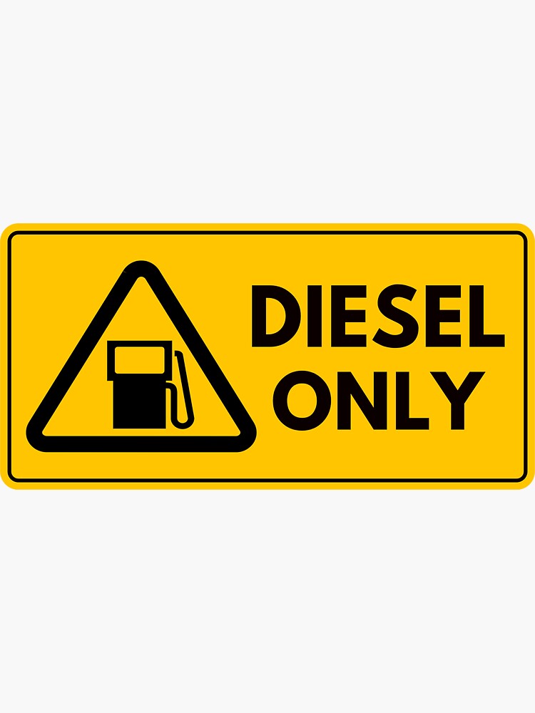 "Diesel Fuel Sign, Yellow Information Sign Diesel" Sticker for Sale by ...
