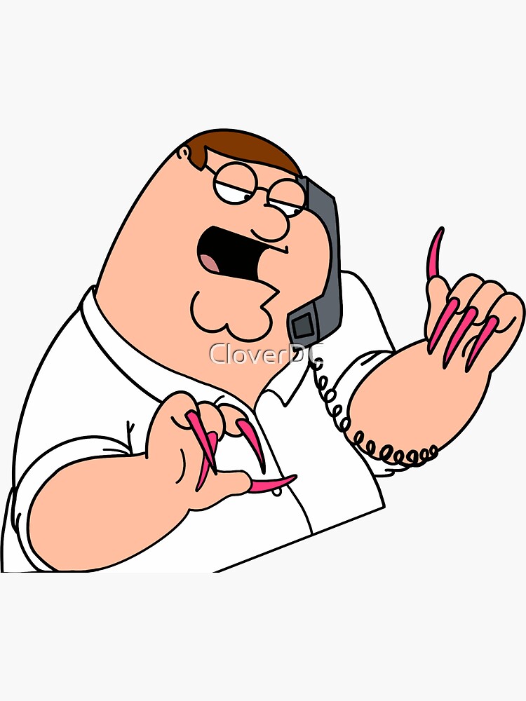 "Acrylic Nails Peter | Family Guy" Sticker for Sale by CloverDC | Redbubble