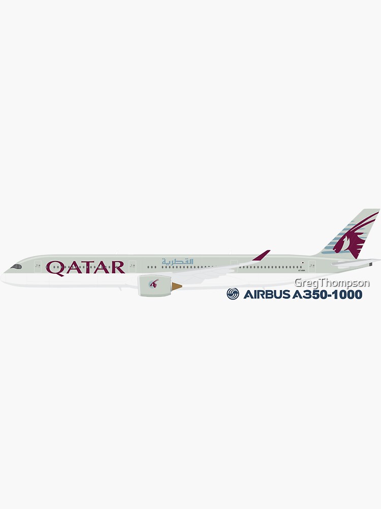 "Airbus A350-1000 Qatar" Sticker for Sale by GregThompson | Redbubble