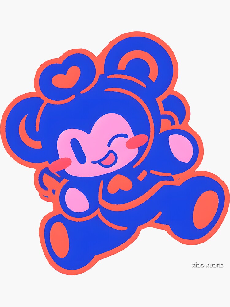 "Happy Blue Bear" Sticker for Sale by xiao xuans | Redbubble
