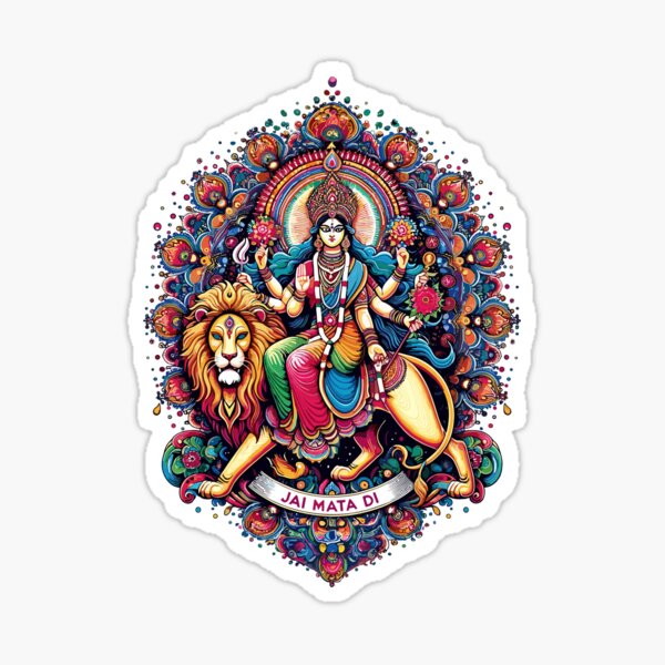 "Shera Waali Maata - Jai Mata Di" Sticker for Sale by CyberYogi | Redbubble