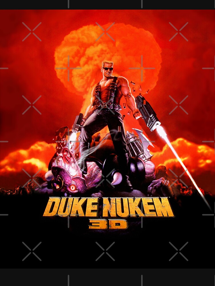 "Duke Nukem 3D retro game print (High Contrast)" Essential T-Shirt for ...