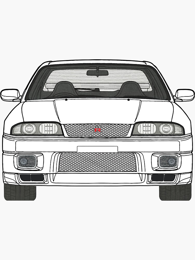"Nissan Skyline R33 GT-R (front) V2.0" Sticker by officialgtrch | Redbubble