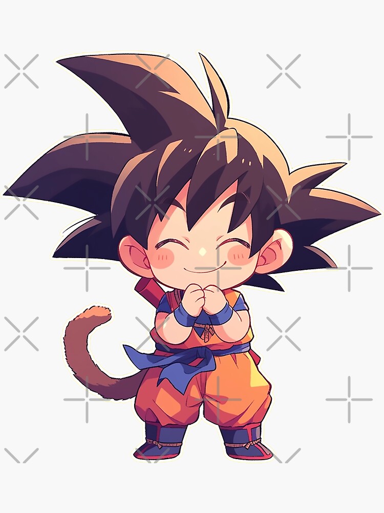 "Cute Chibi Goku" Sticker for Sale by MadeByHaresShop | Redbubble