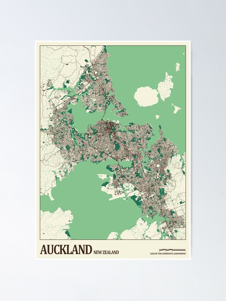 "Auckland Street Map" Poster for Sale by mapsbymo | Redbubble