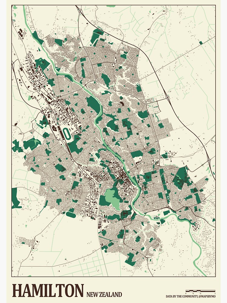"Hamilton Street Map" Sticker for Sale by mapsbymo | Redbubble