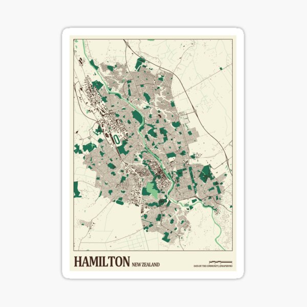 "Hamilton Street Map" Sticker for Sale by mapsbymo | Redbubble