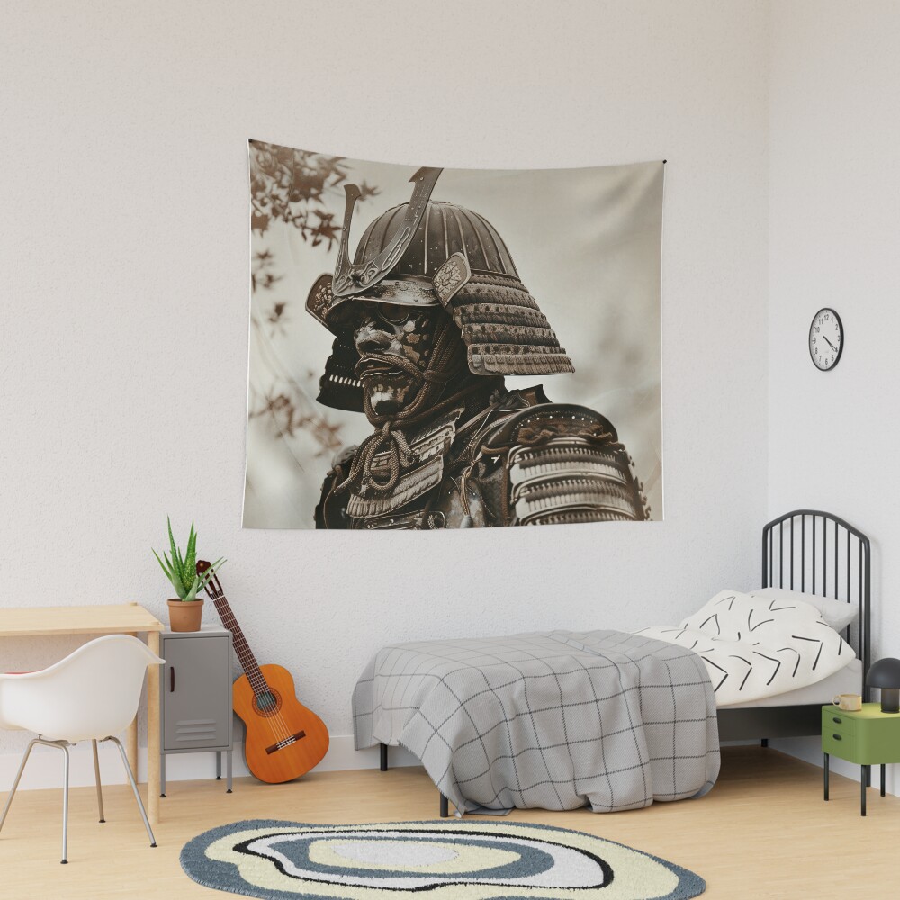 "Soulful Samurai: Detailed Portrait of a Warrior in Traditional Armor ...