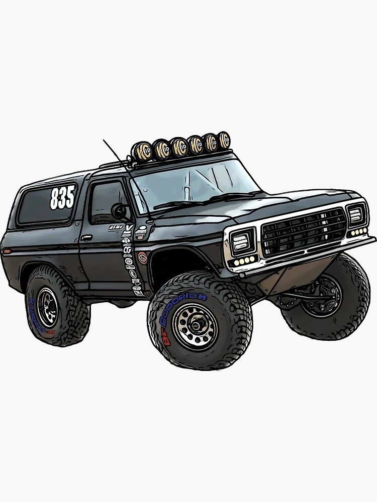 "Bumpside Ford Bronco Prerunner " Sticker for Sale by Arseman69 | Redbubble