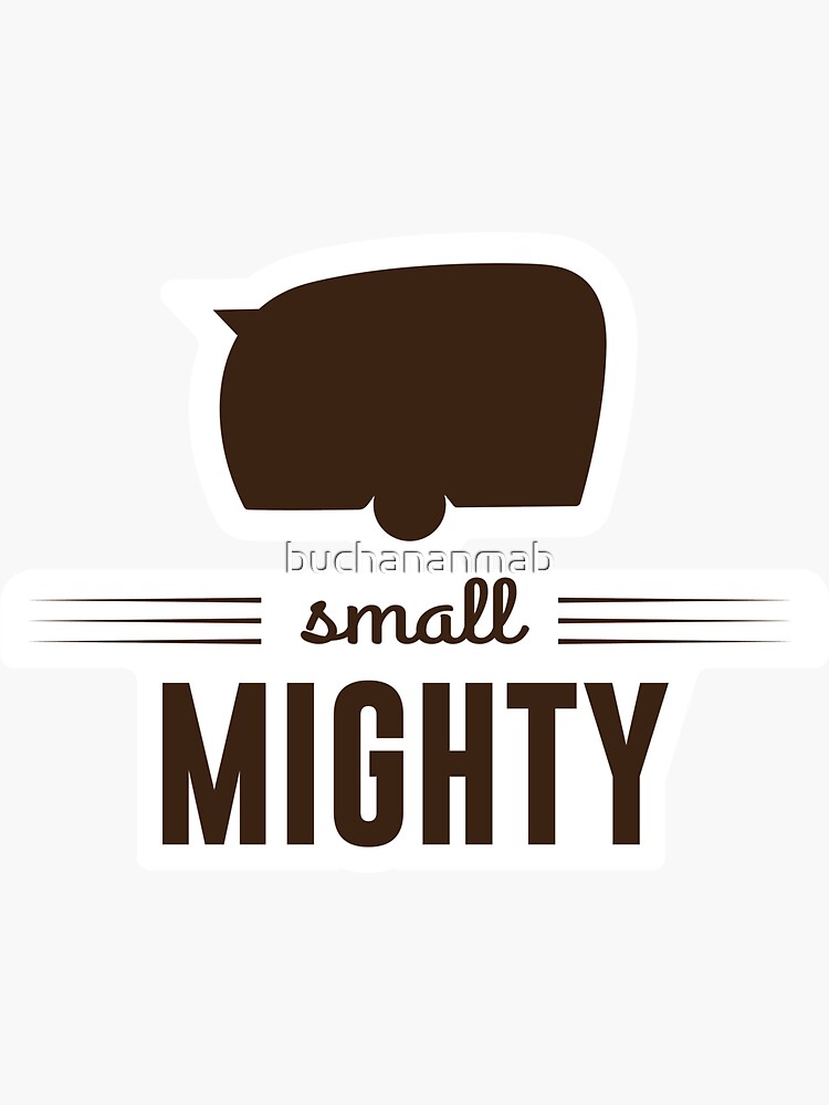 "small mighty vintage camper shasta" Sticker by buchananmab | Redbubble