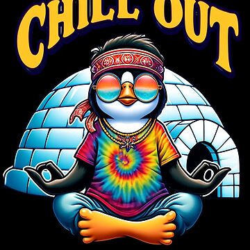 "Zen Penguin - Peace and Love Vibes" Sticker for Sale by ReThinkit ...