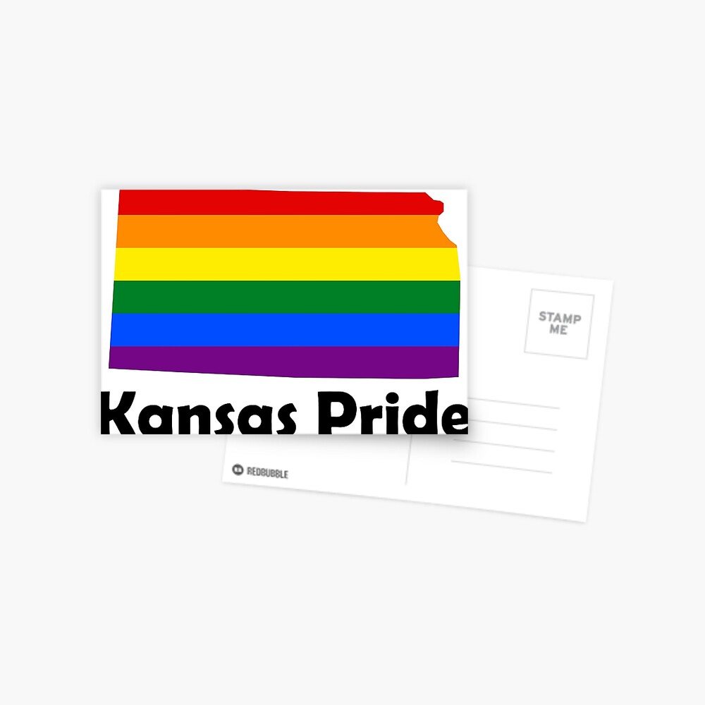 "State of Kansas Gay Pride Flag Map" Postcard by MADdesign | Redbubble