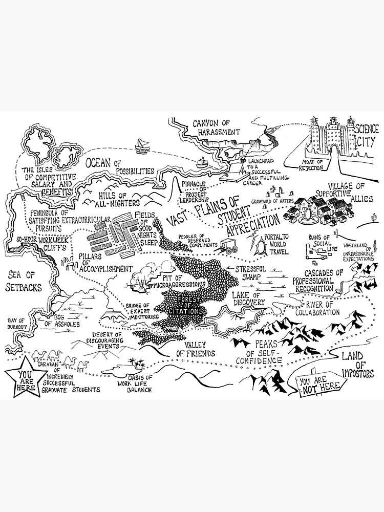 "Map of Grad School" Poster for Sale by FrauProfessor | Redbubble