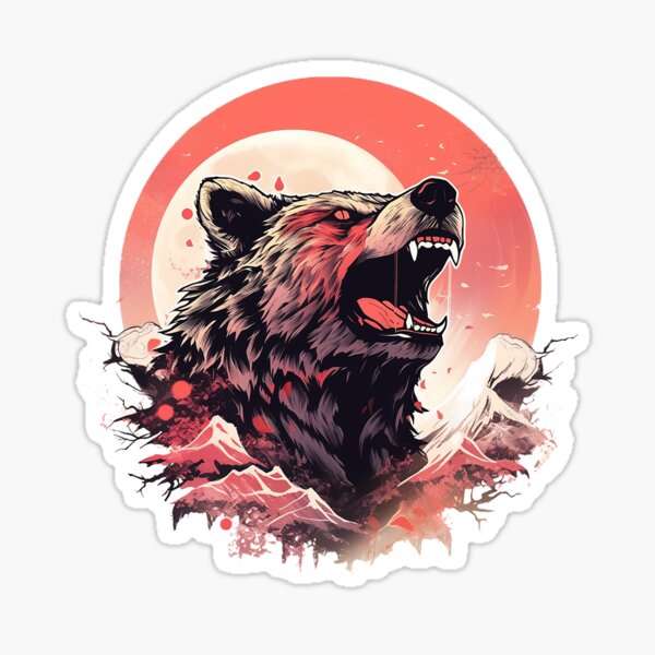 "angry bear" Sticker for Sale by skateras | Redbubble