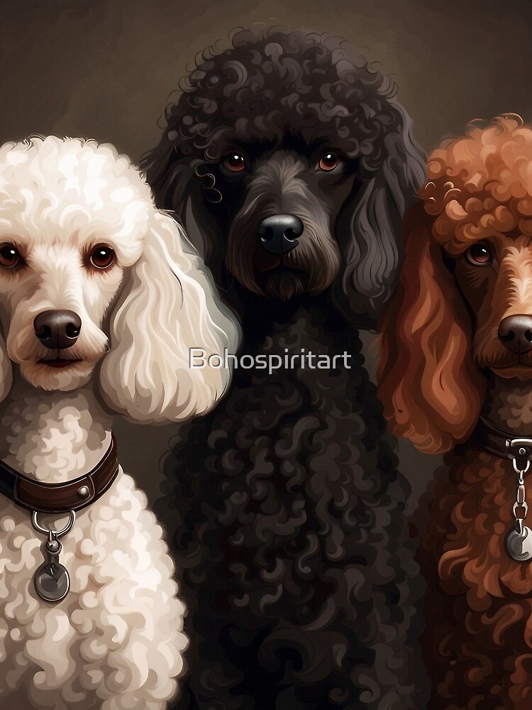 "Three Poodles Artwork, Poodle Art, Poodles Print" Graphic T-Shirt for ...